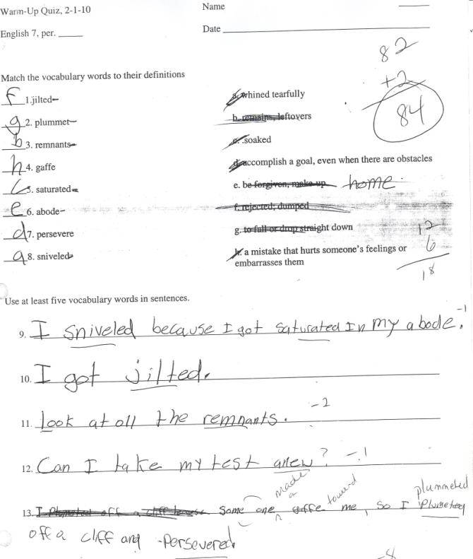 Grammar/Vocabulary Warm-Ups - SAS