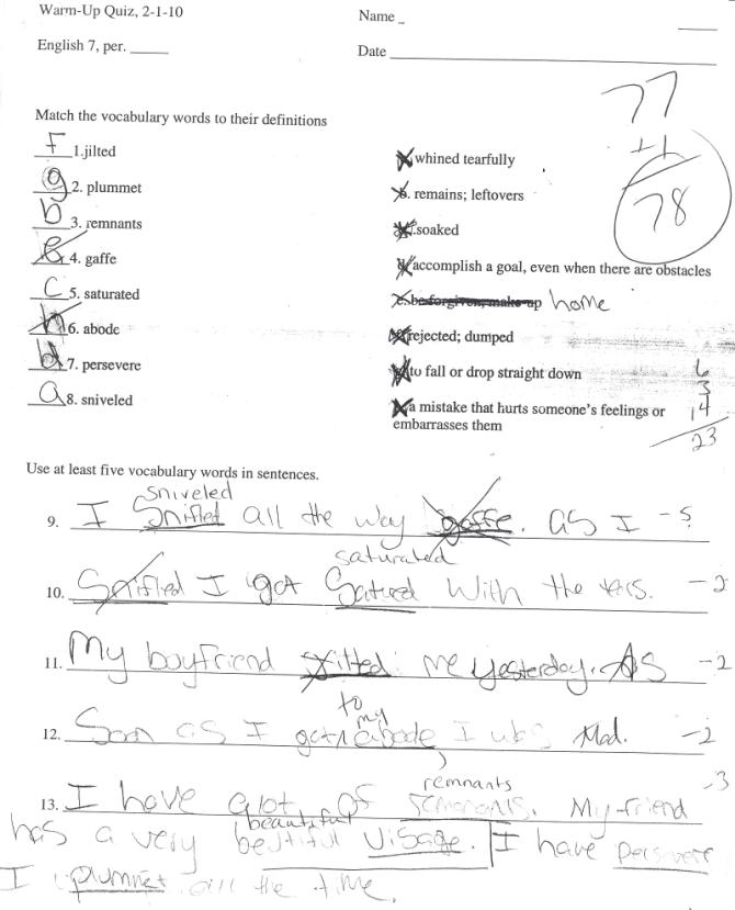 Grammar/Vocabulary Warm-Ups - SAS